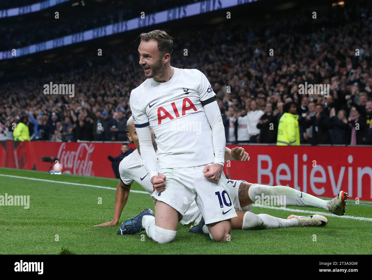 GOAL 2-0, James Maddison of Tottenham Hotspur goal celebration ...