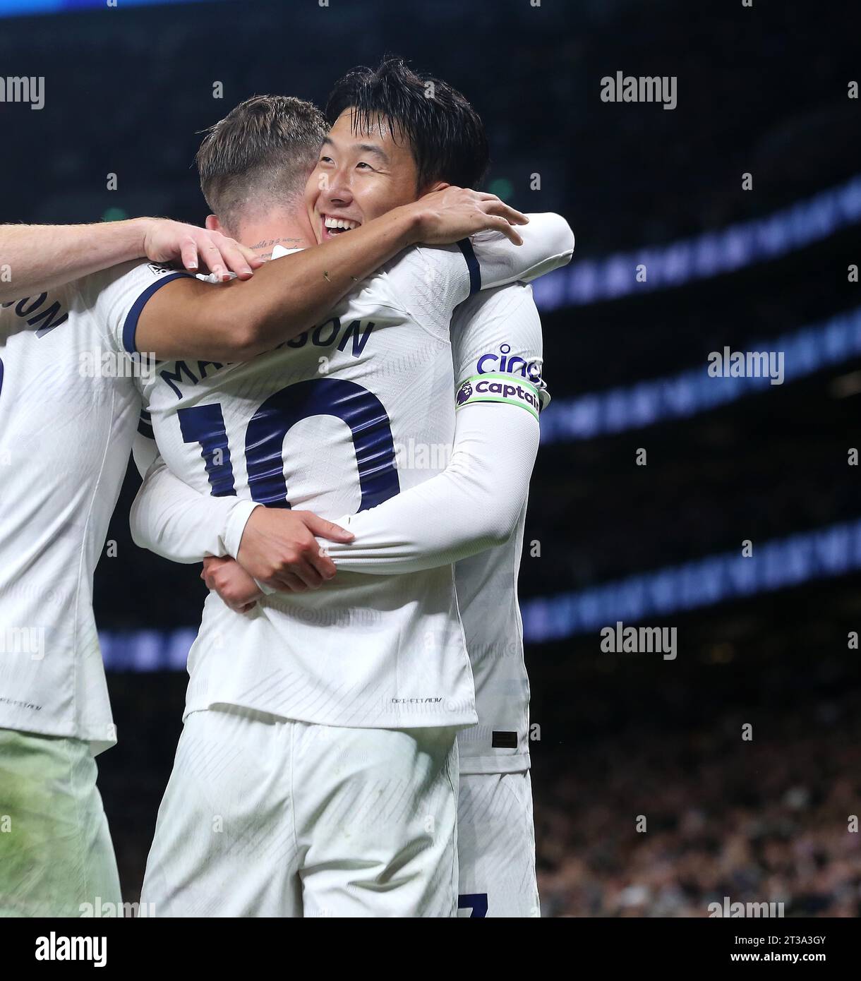 GOAL 2-0, James Maddison of Tottenham Hotspur goal celebration with Son Heung-Min of Tottenham ...