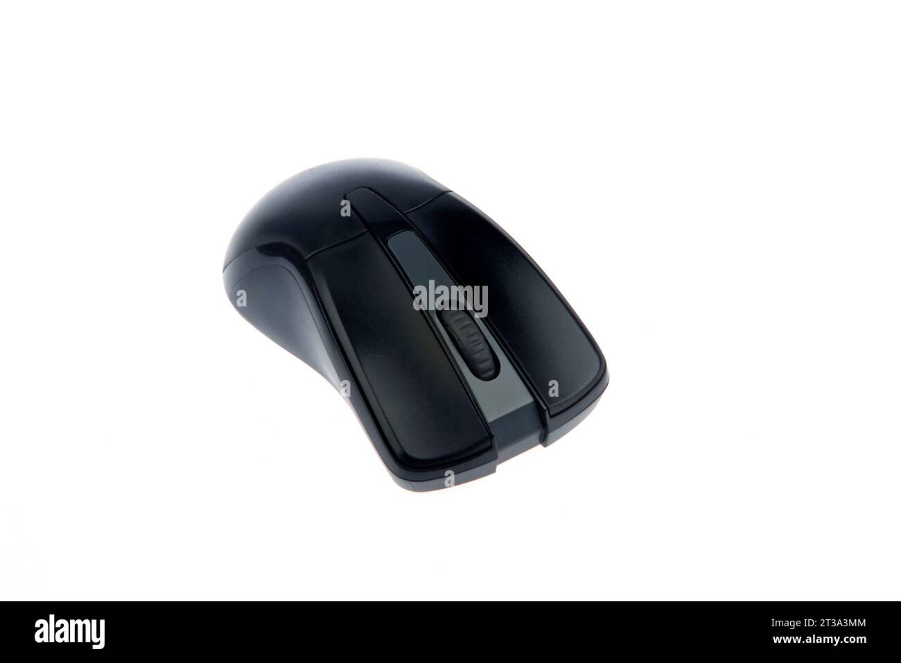 Black wireless mouse on a white background Stock Photo - Alamy