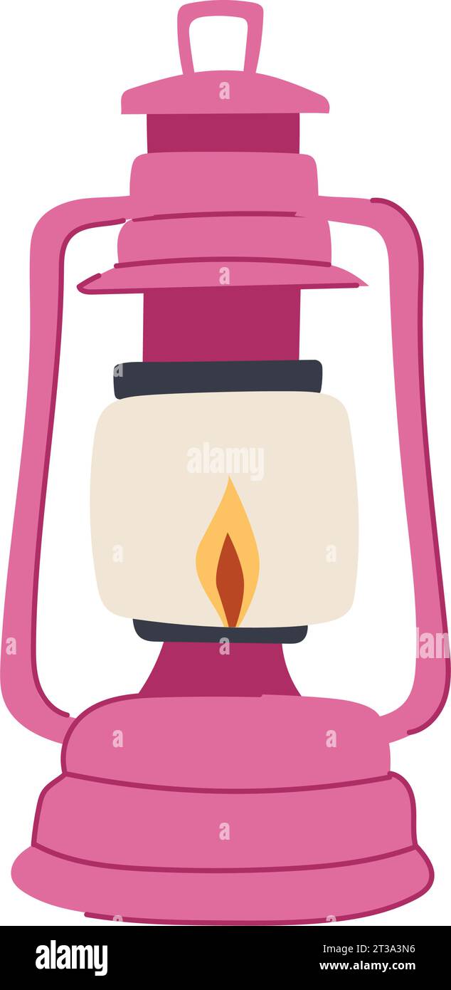 light kerosene lamp cartoon vector illustration Stock Vector Image ...