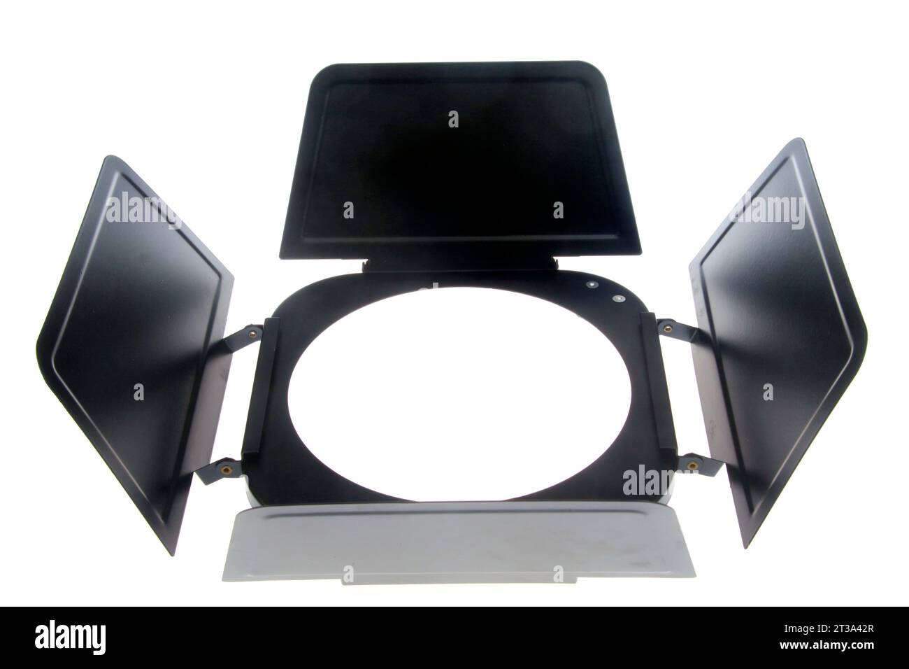 closeup of metal reflectors in a white background Stock Photo - Alamy