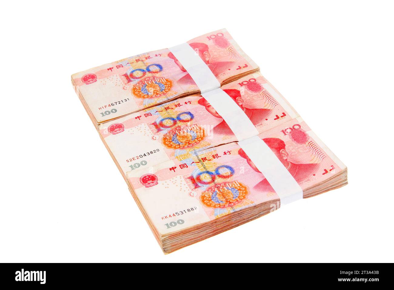 chinese one hundred cash on a white background Stock Photo - Alamy
