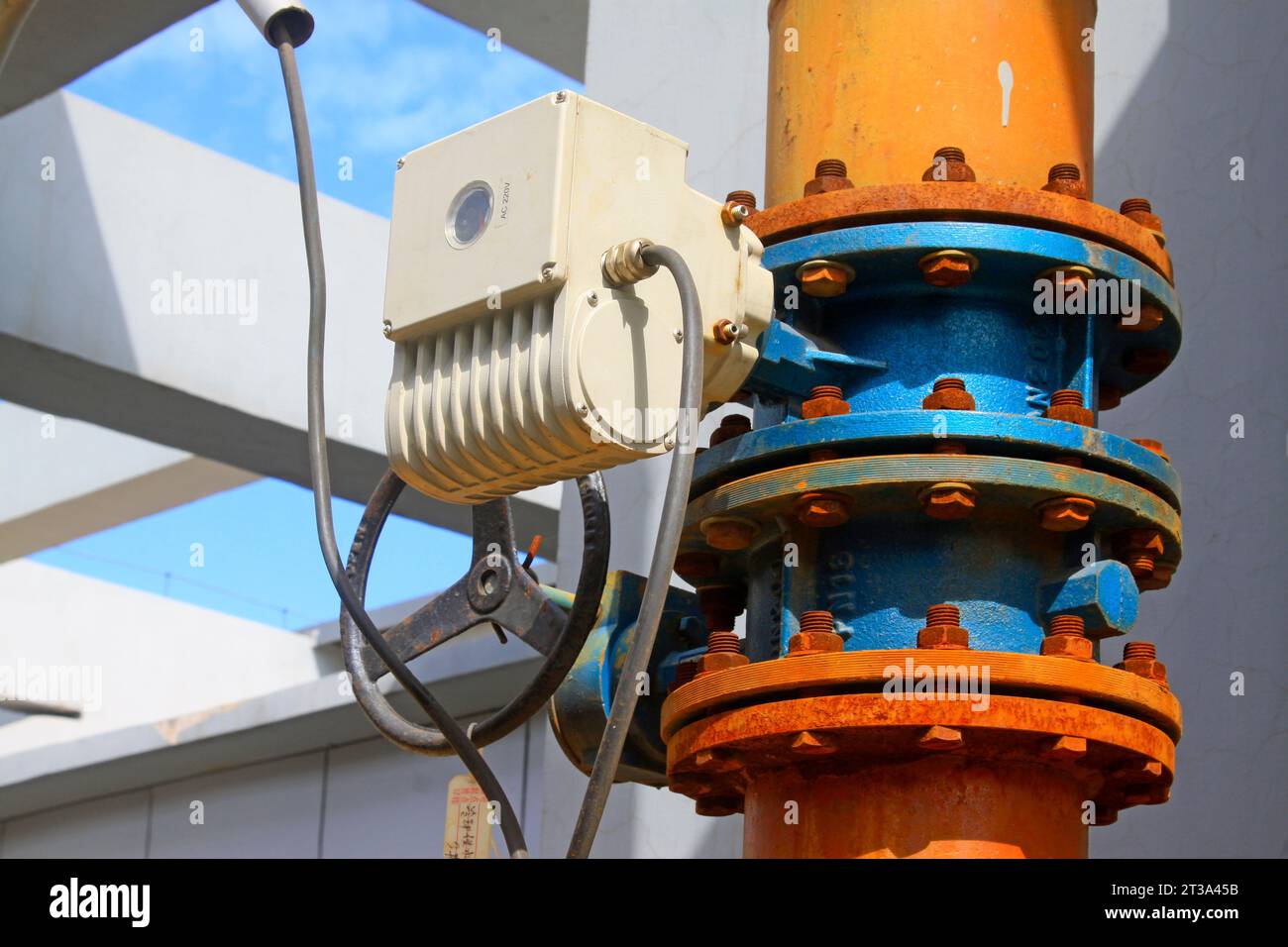Metal pipe vent in an old factory Stock Photo - Alamy