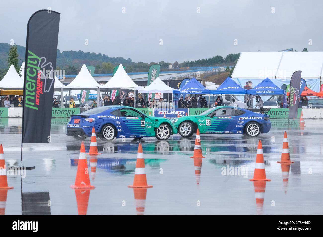 Car drift activity at Intercity Istanbul Park. Abbas Çimen is drifting ...