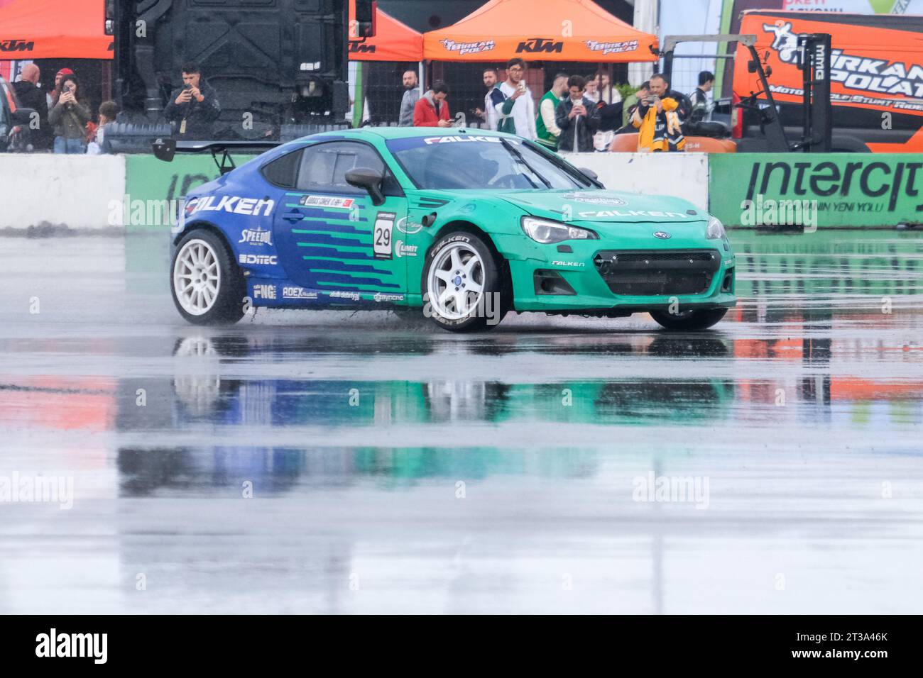 Car drift activity at Intercity Istanbul Park. Abbas Çimen is drifting ...