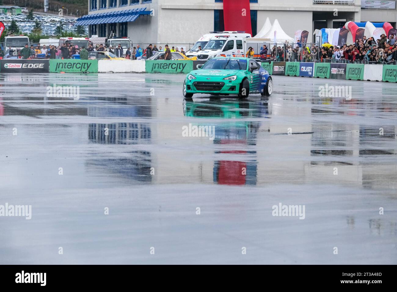 Car drift activity at Intercity Istanbul Park. Abbas Çimen is drifting ...