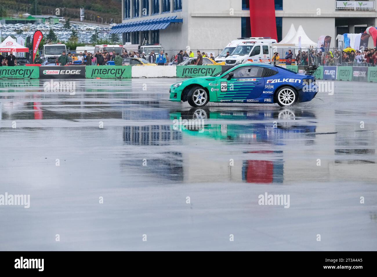 Car drift activity at Intercity Istanbul Park. Abbas Çimen is drifting ...