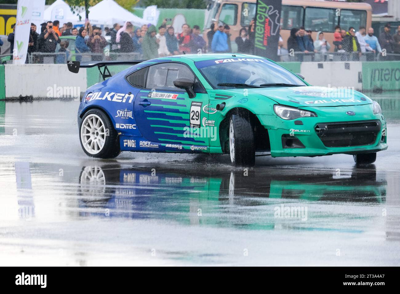 Car drift activity at Intercity Istanbul Park. Abbas Çimen is drifting ...