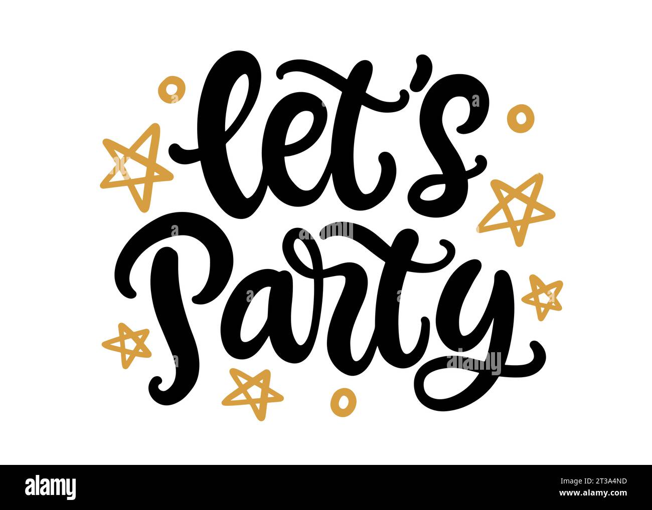 Lets Party banner, modern hand written lettering Stock Vector Image ...
