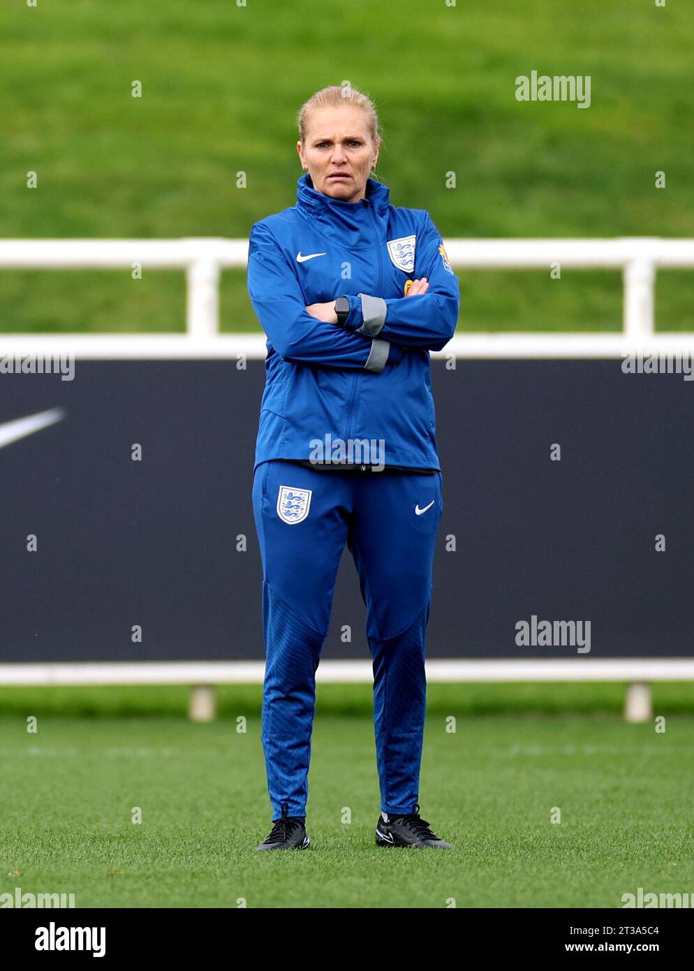 England manager Sarina Wiegman during a training session at St. George ...