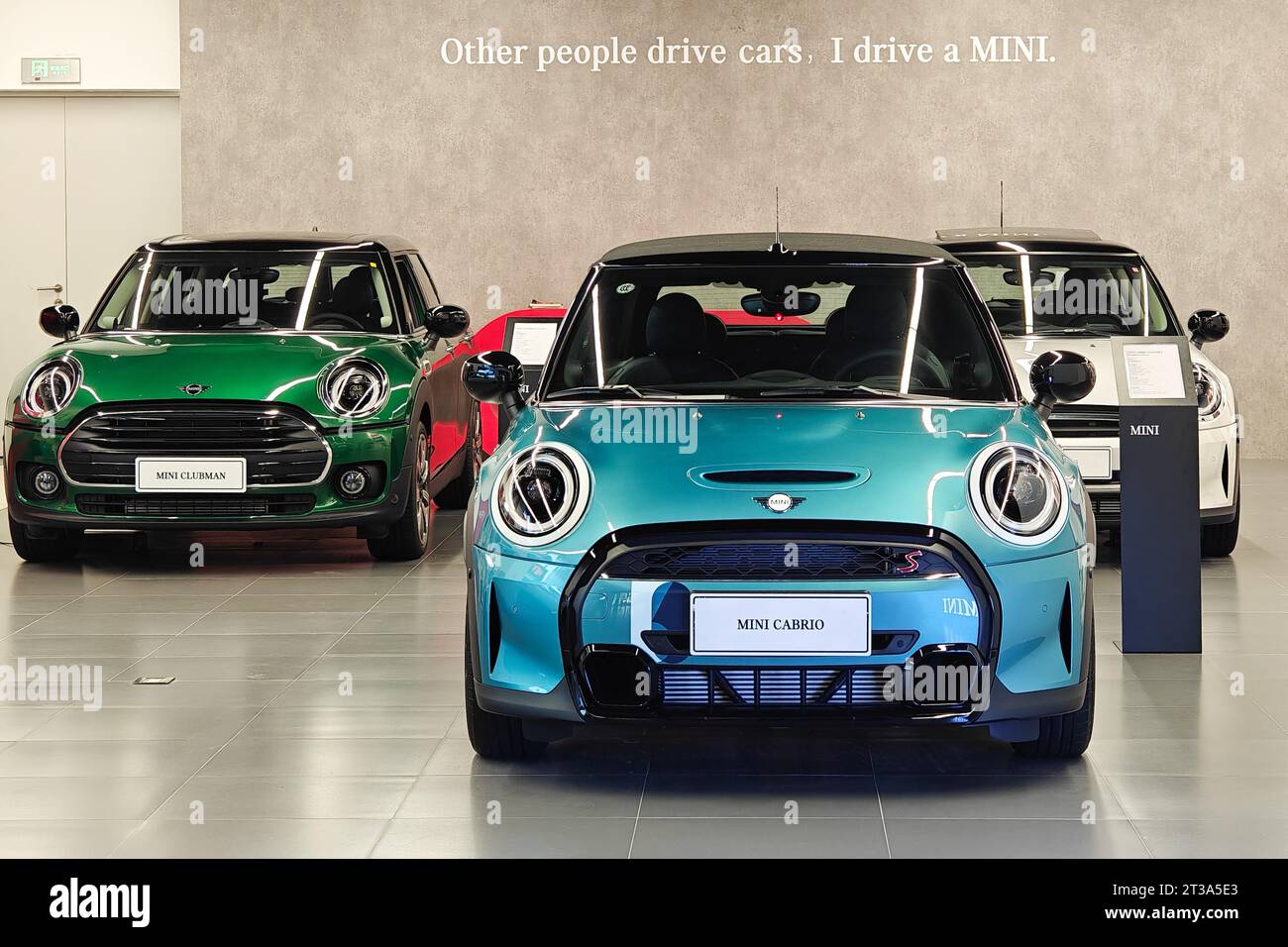 SHANGHAI, CHINA - OCTOBER 24, 2023 - Cars are displayed at the BMW MINI ...