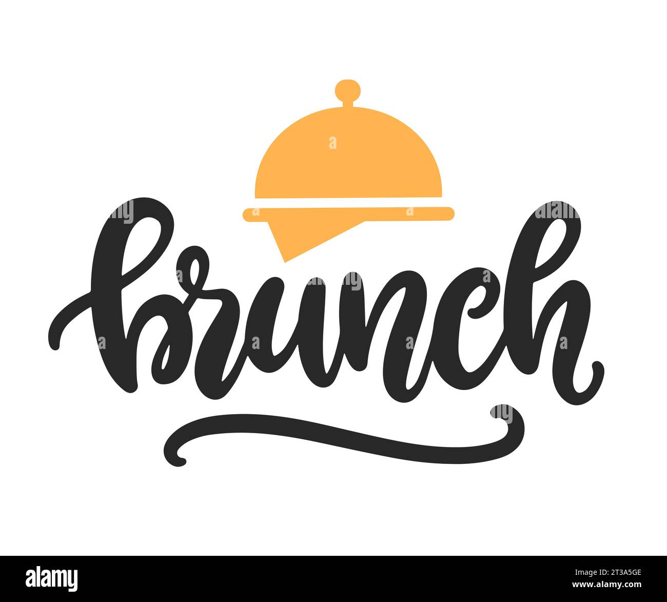 Brunch calligraphy vector logo badge invitation Stock Vector Image ...