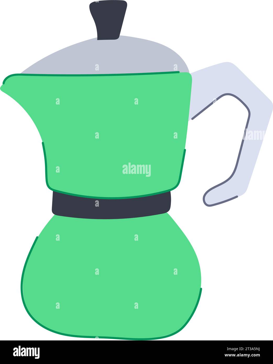 drink moka pot coffee cartoon vector illustration Stock Vector Image ...