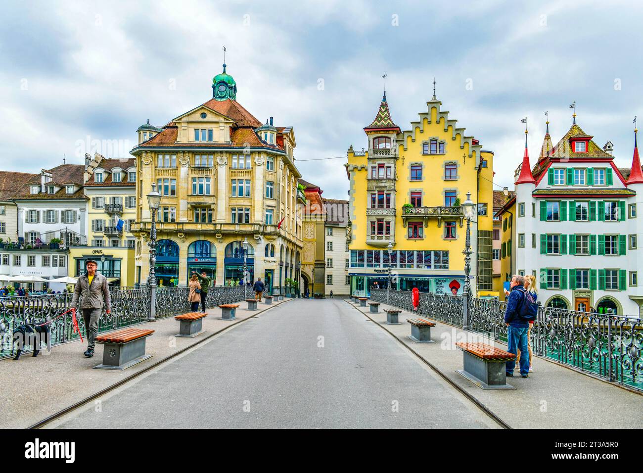 Lucern- May 17 ,2023 : Colorful Historical buildings with frescos at ...