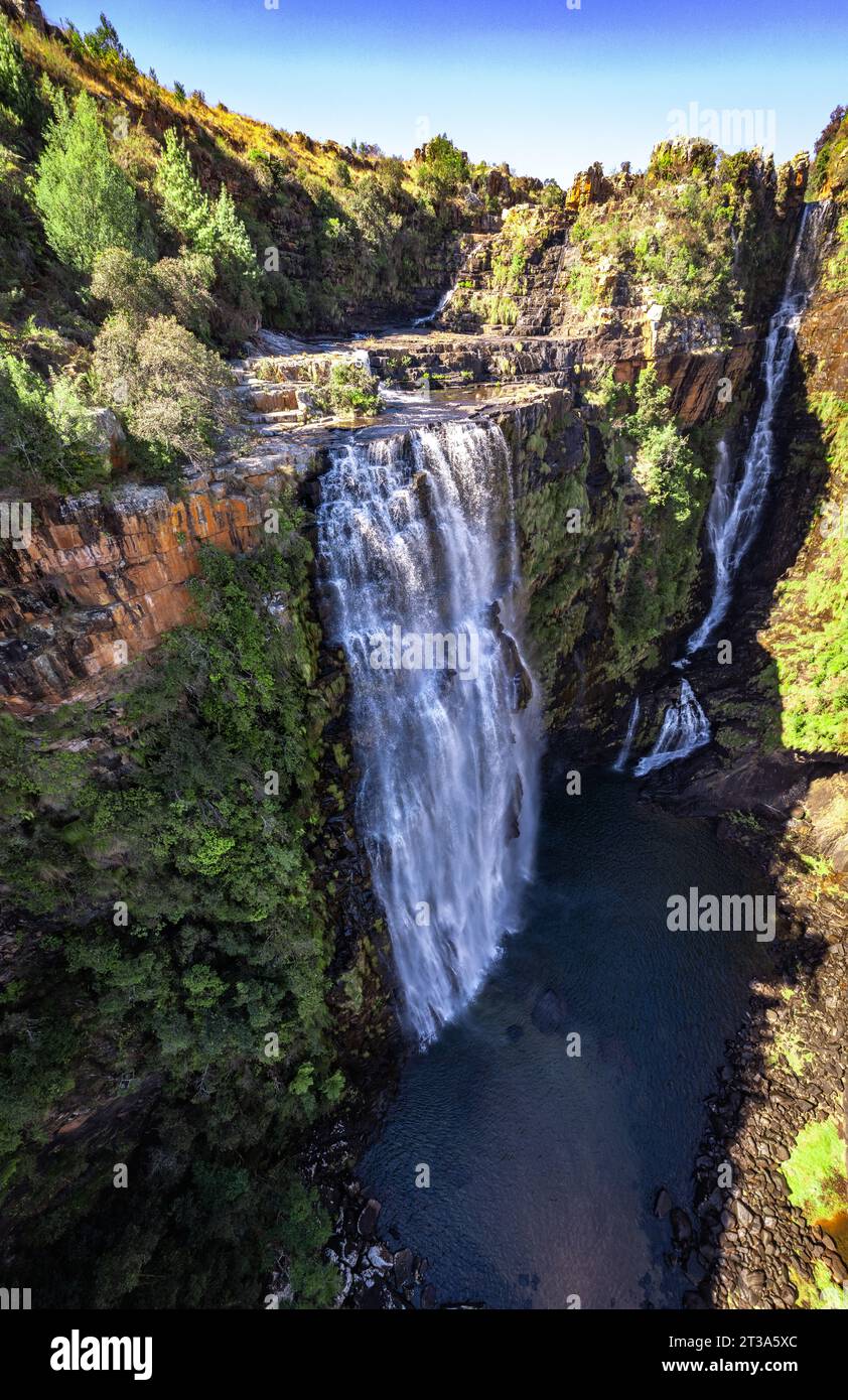 Aerial view of Lisbon Falls in Graskop, Mpumalanga, South Africa Stock ...