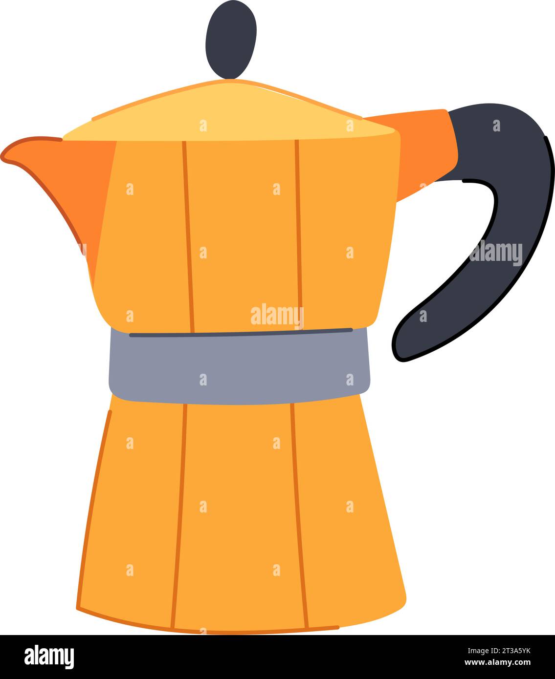 beverage moka pot coffee cartoon vector illustration Stock Vector Image ...