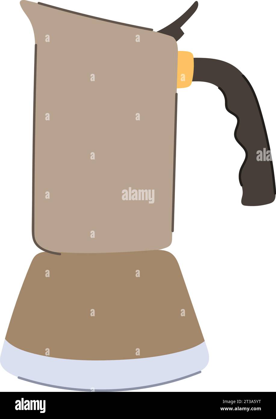 cup moka pot coffee cartoon vector illustration Stock Vector Image ...