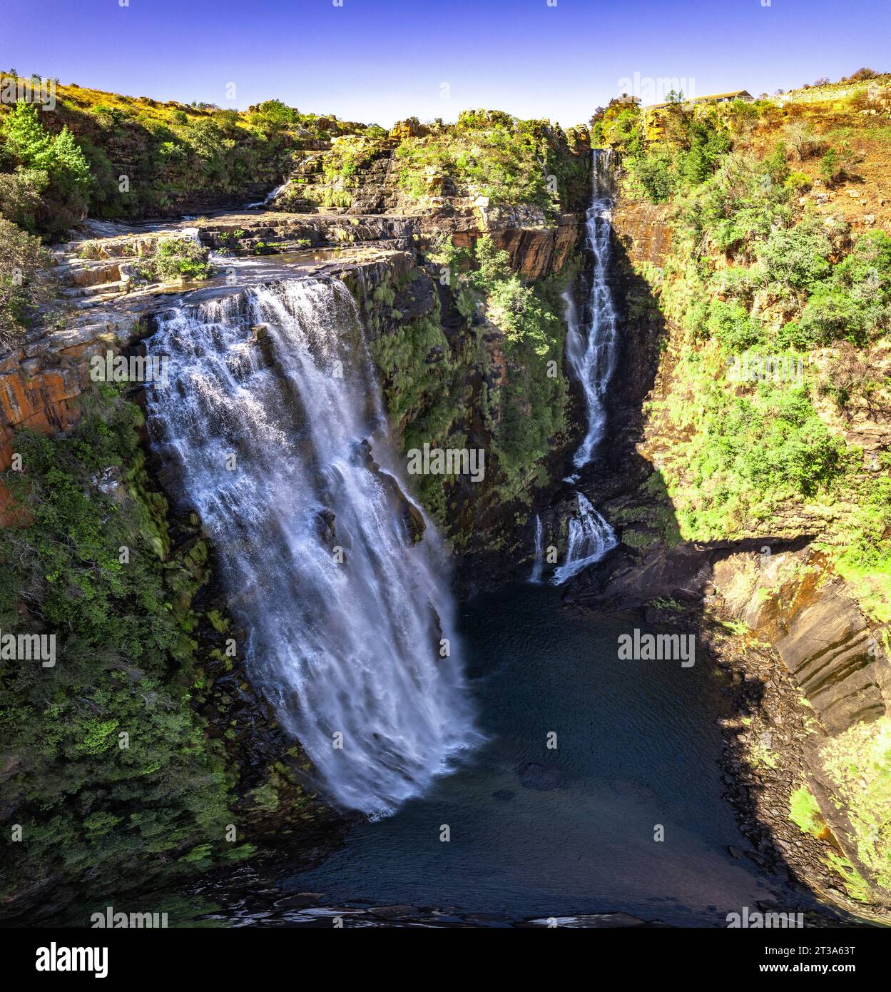 Aerial view of Lisbon Falls in Graskop, Mpumalanga, South Africa Stock ...