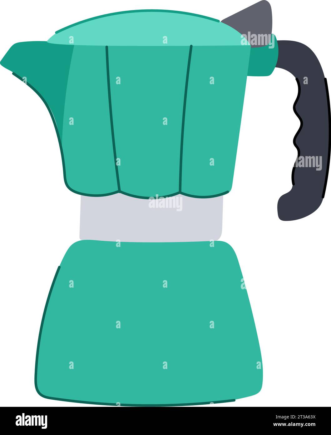 espresso moka pot coffee cartoon vector illustration Stock Vector Image ...