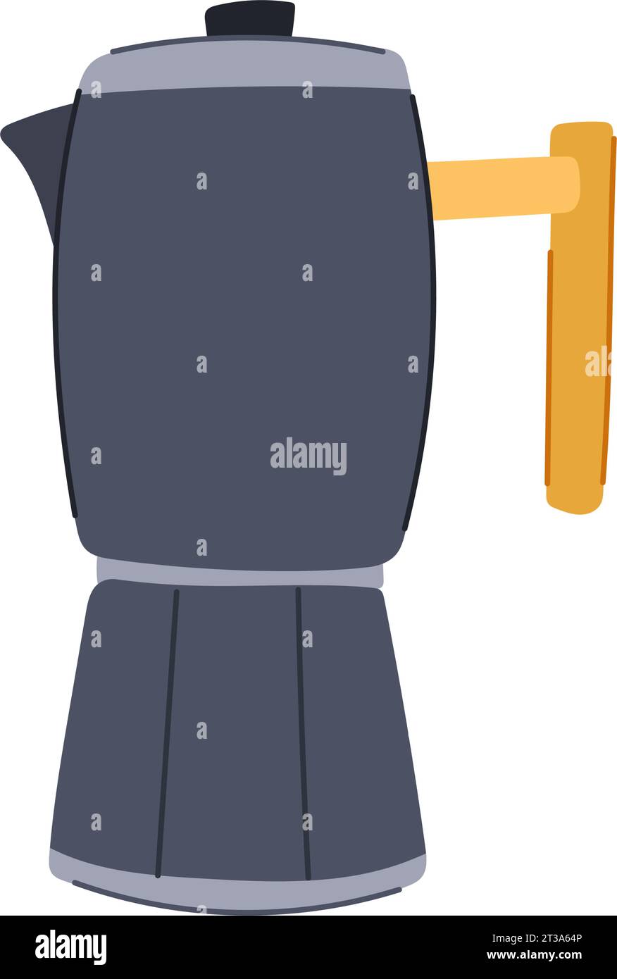 breakfast moka pot coffee cartoon vector illustration Stock Vector ...