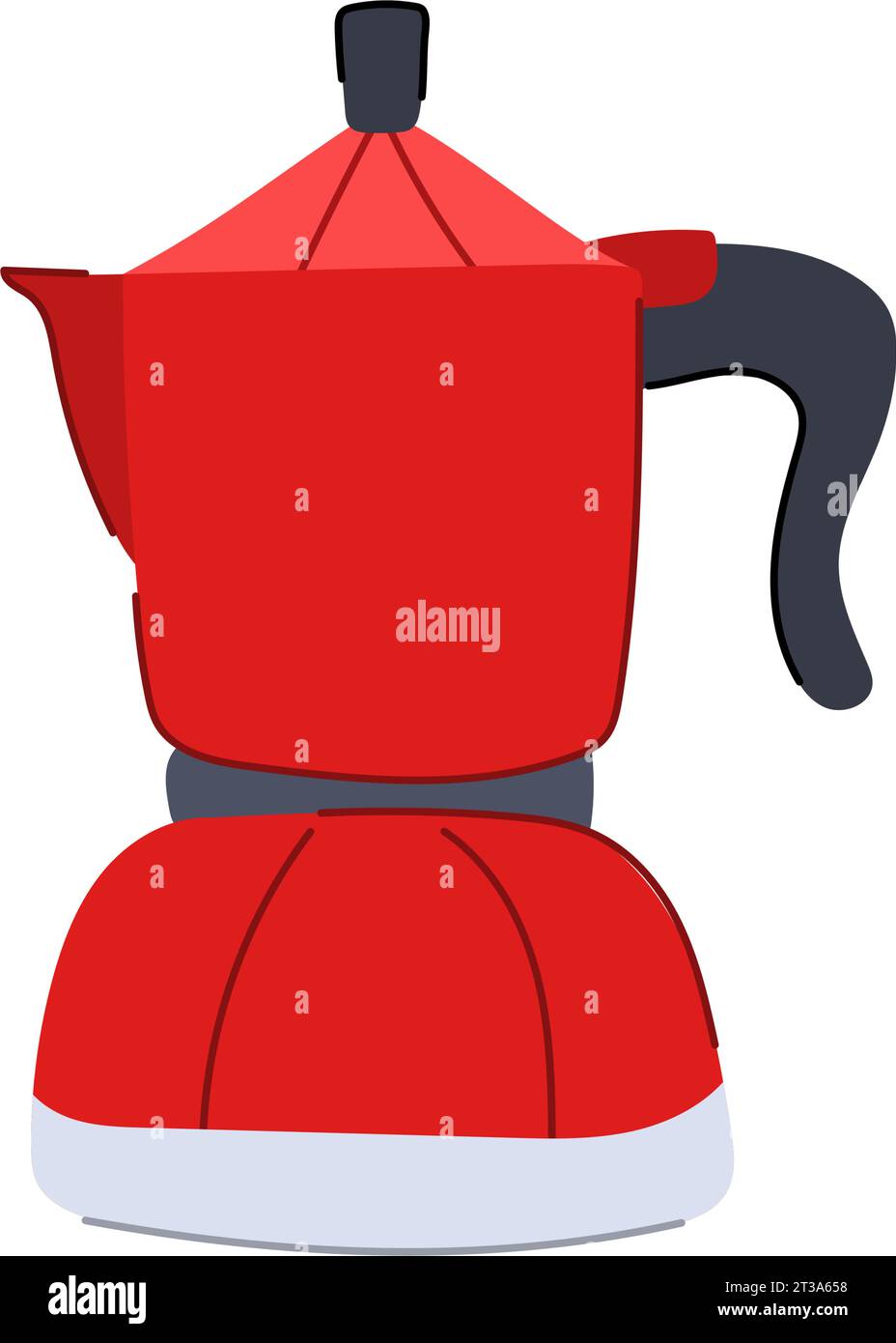 italian moka pot coffee cartoon vector illustration Stock Vector Image ...