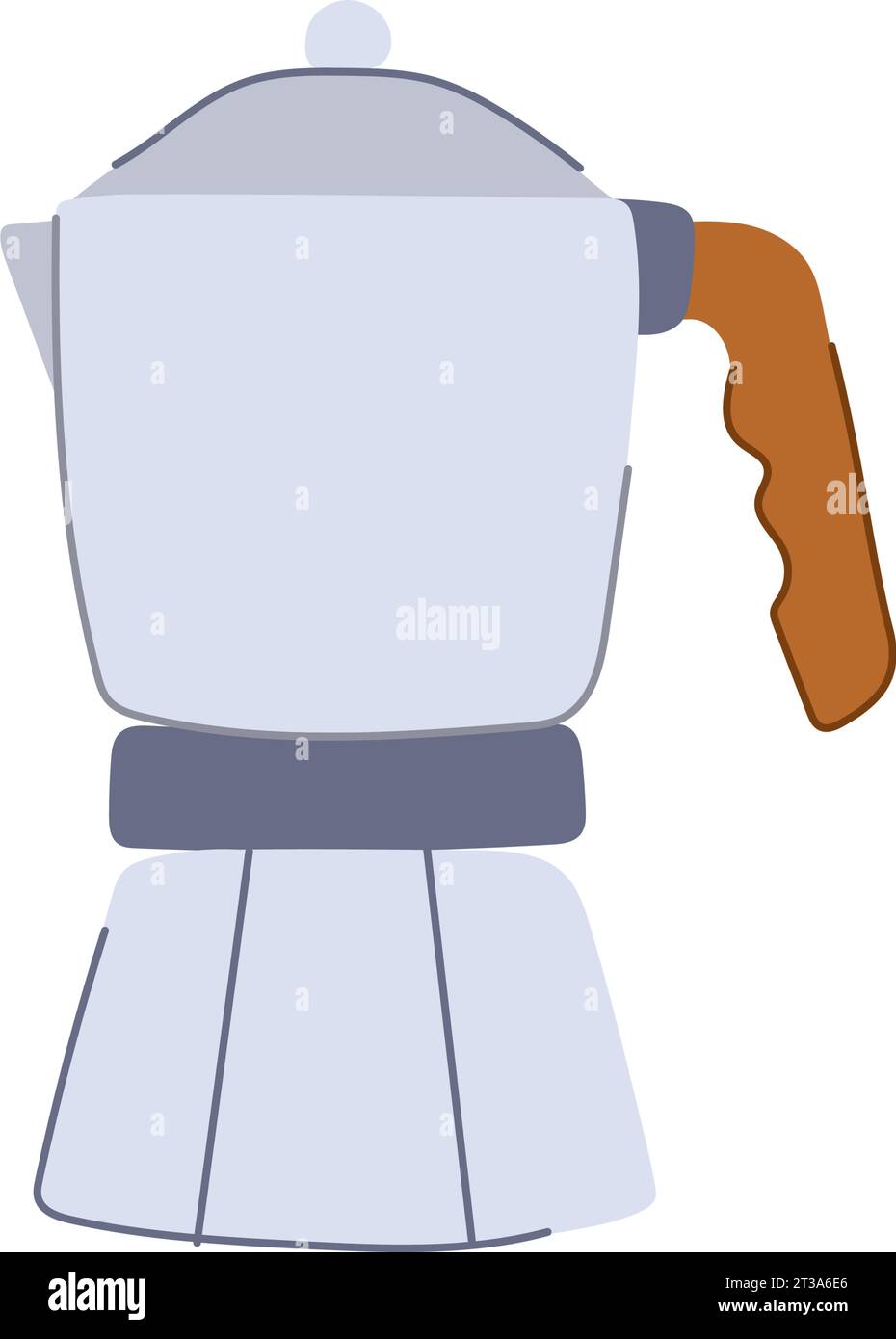 morning moka pot coffee cartoon vector illustration Stock Vector Image ...