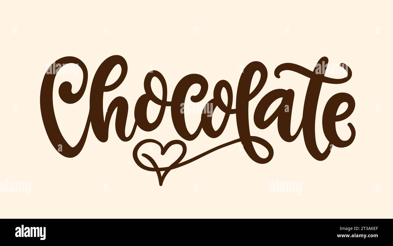 Chocolate inscription calligraphy. Lettering logo Stock Vector Image ...