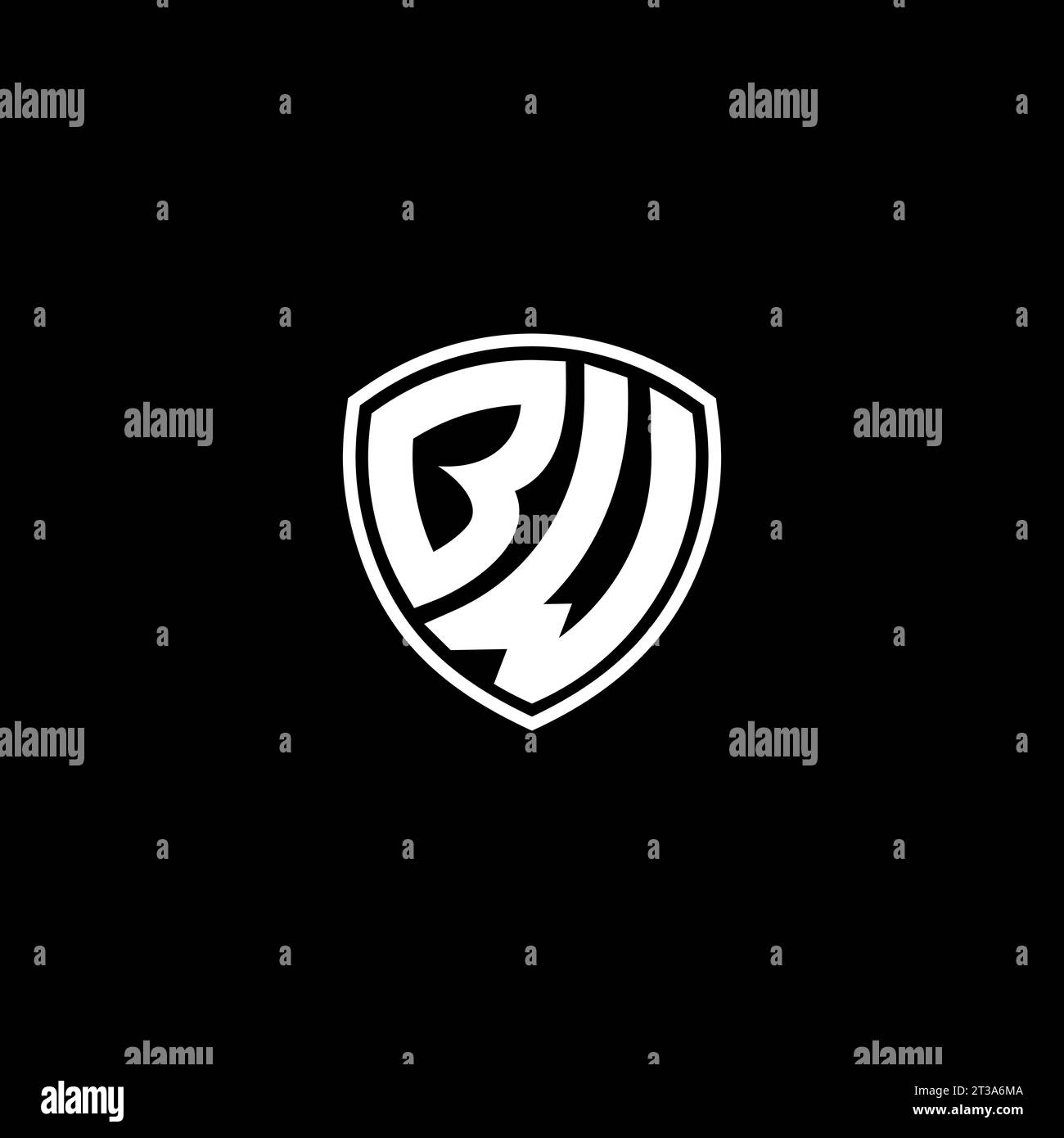 BW logo monogram emblem style with shield shape design template ideas ...