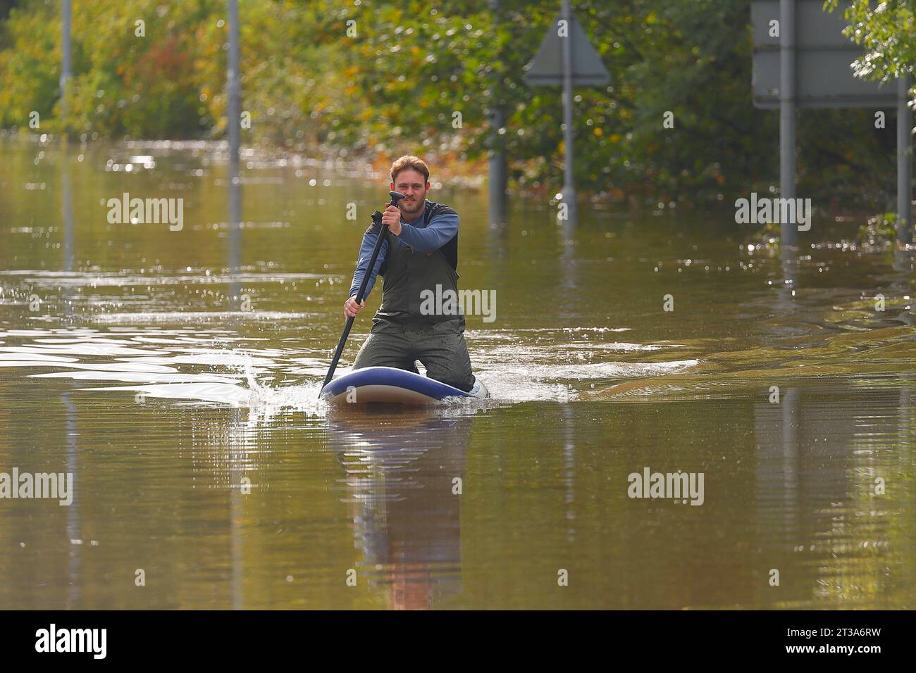 21st October Storm Babet flooding in Allerton Bywater,West Yorkshire,UK ...