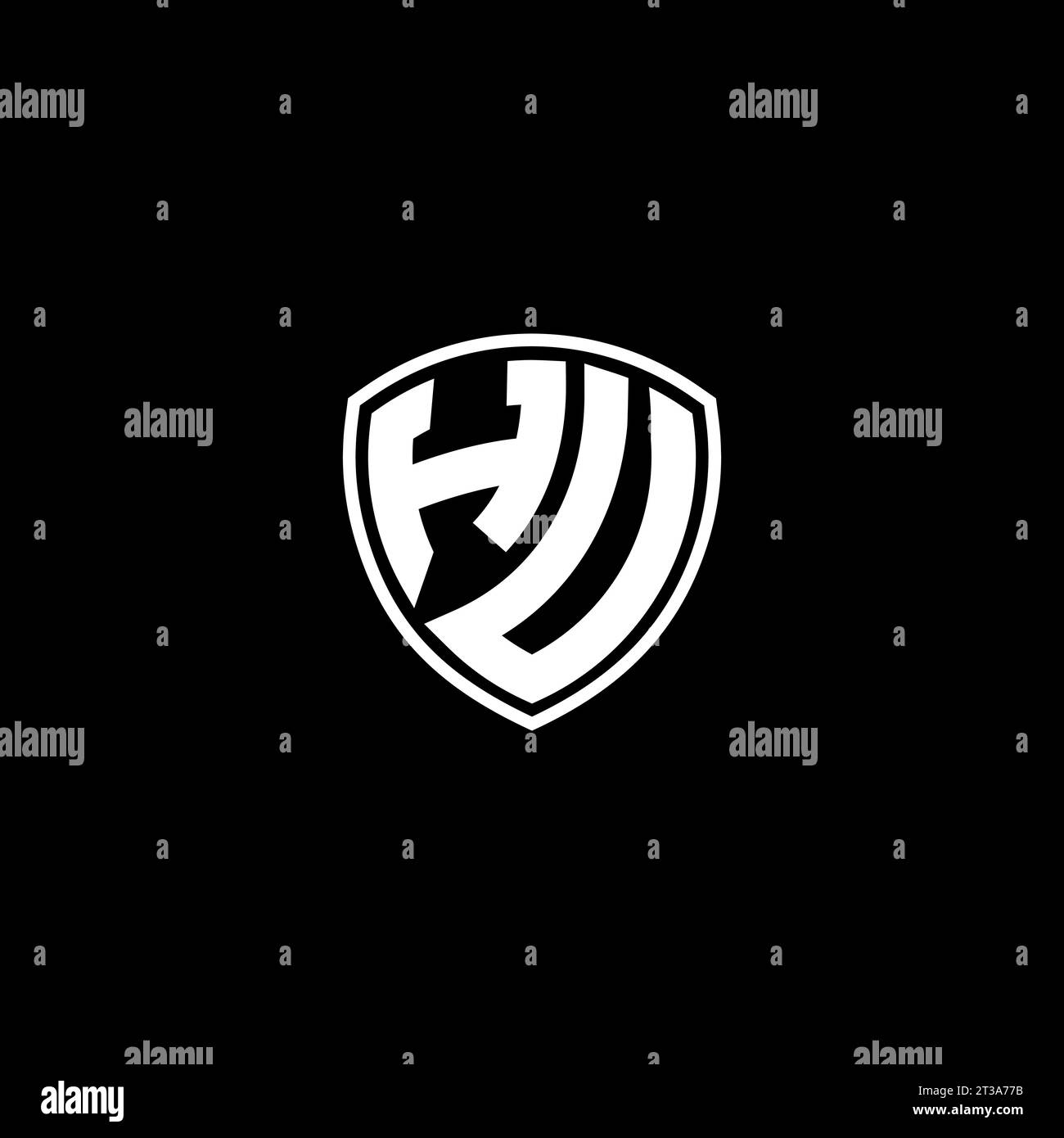HU logo monogram emblem style with shield shape design template ideas ...