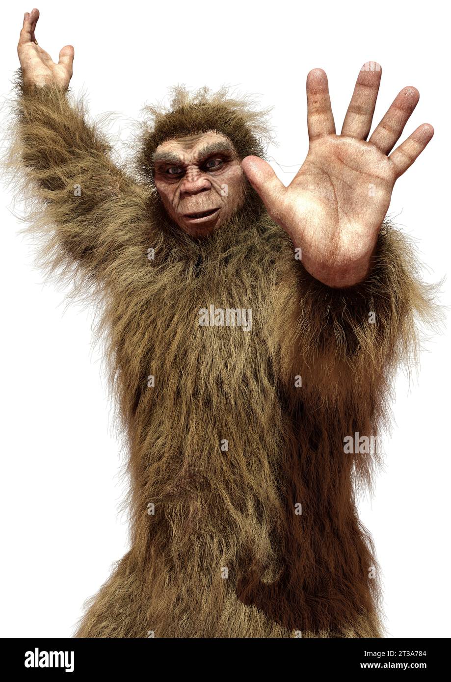 3D rendering of a Sasquatch or Bigfoot isolated on white background ...
