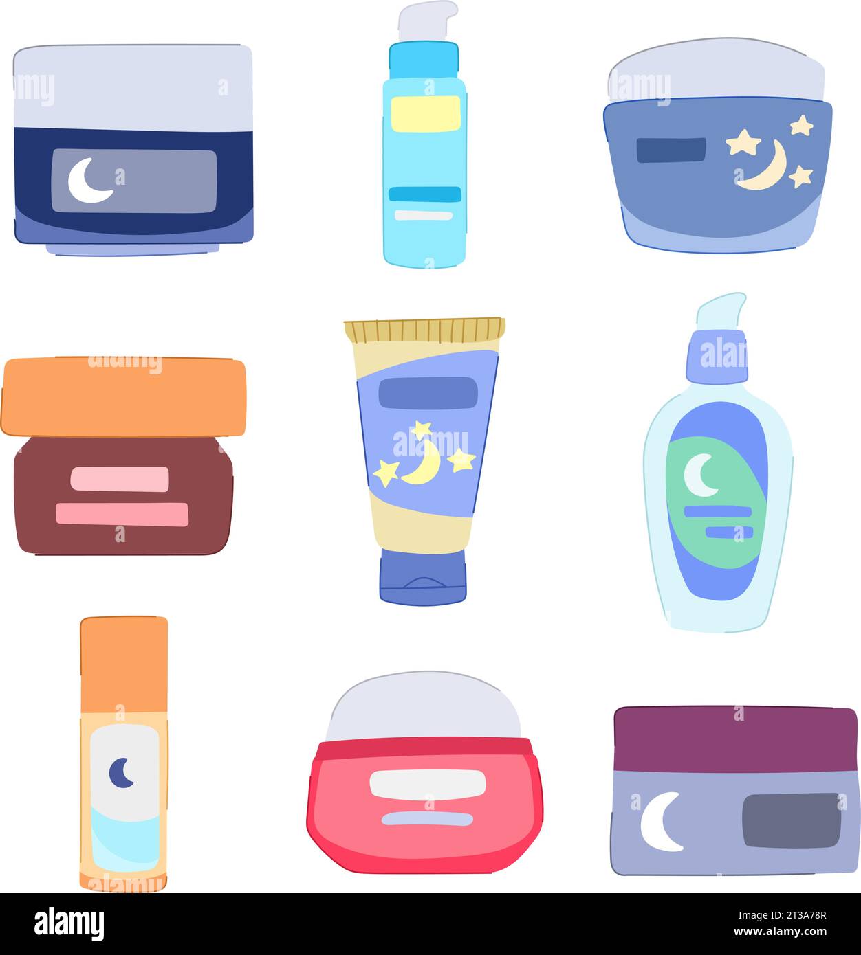 night cream set cartoon vector illustration Stock Vector Image & Art ...