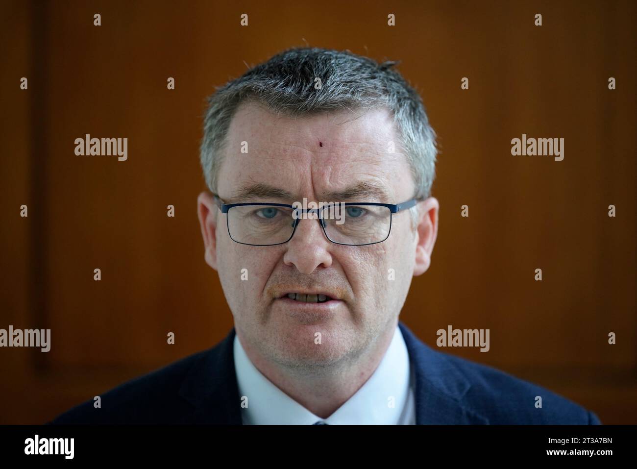 Sinn Fein's health spokesperson David Cullinane speaking to the media ...