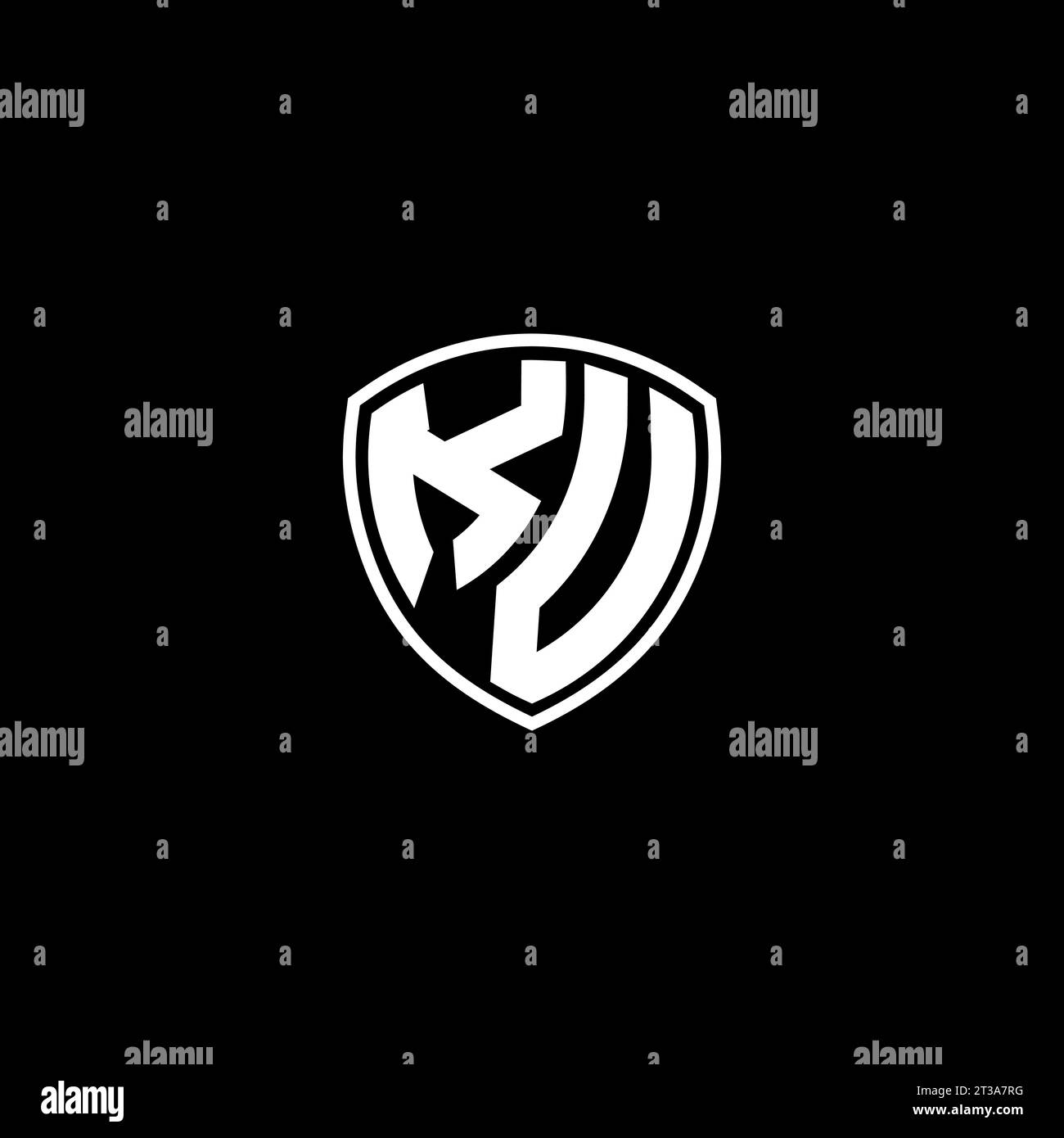 KV logo monogram emblem style with shield shape design template ideas ...