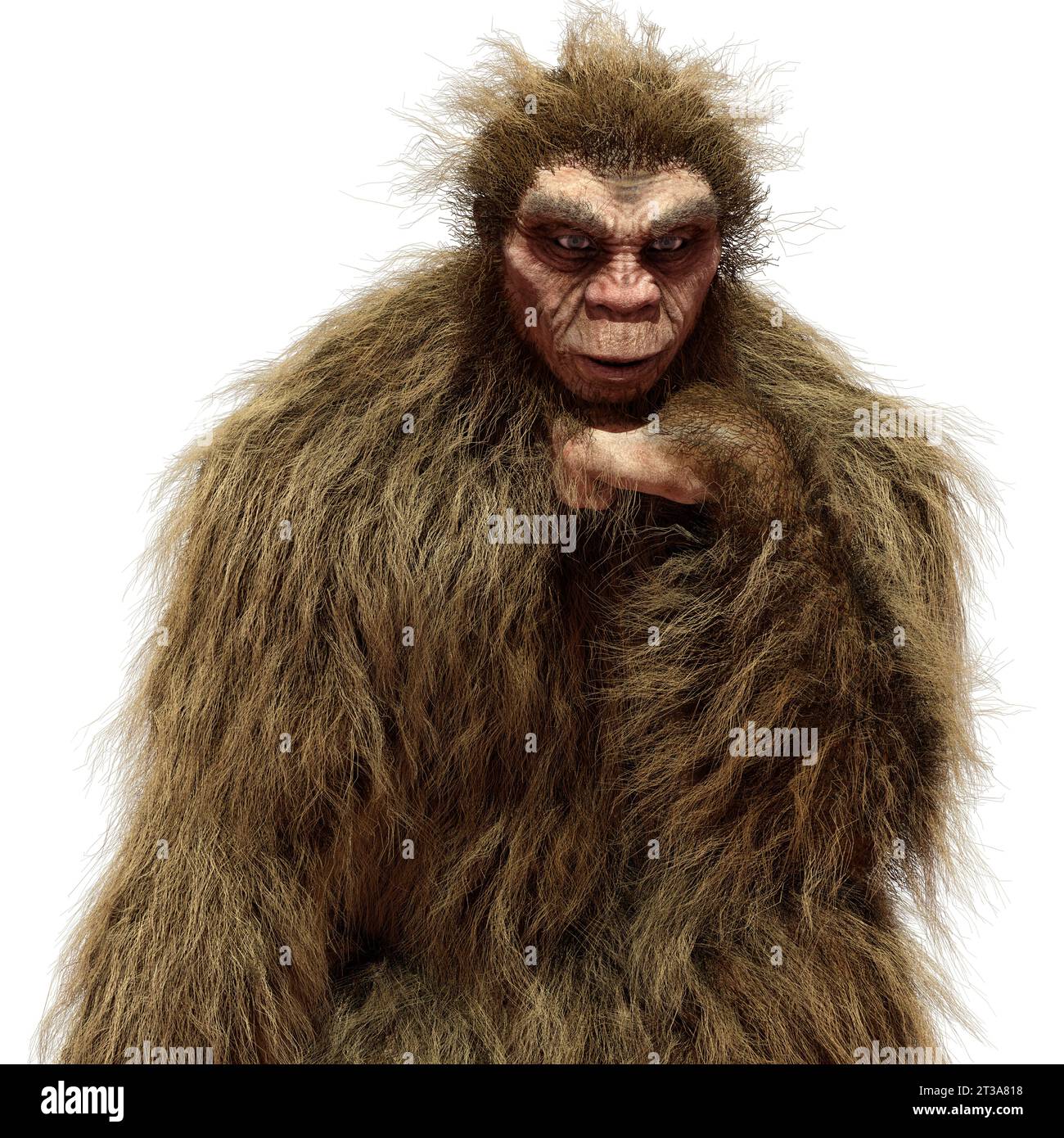 3D rendering of a Sasquatch or Bigfoot isolated on white background ...