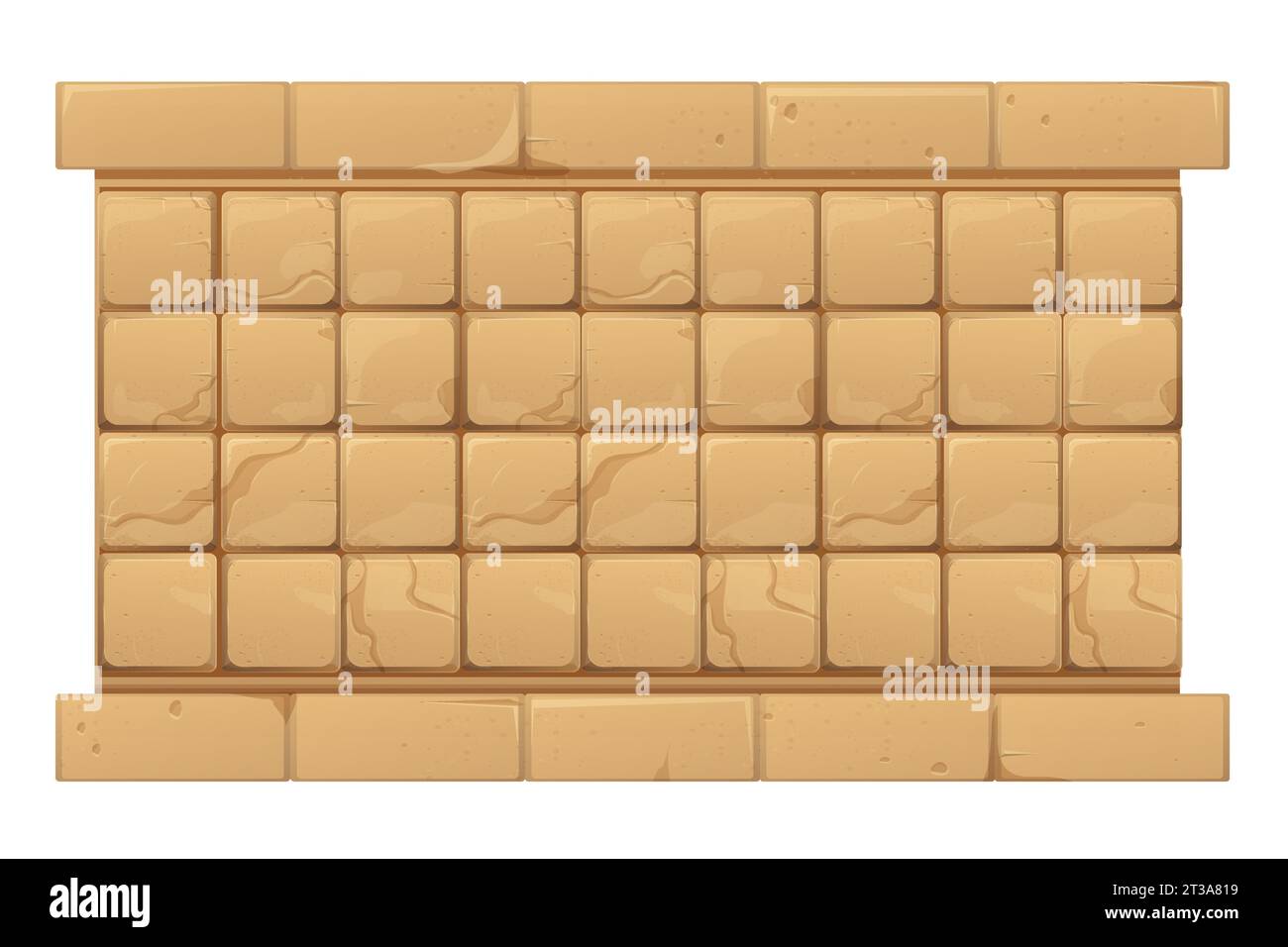 Stone wall from bricks, rock, game background medieval in cartoon style ...