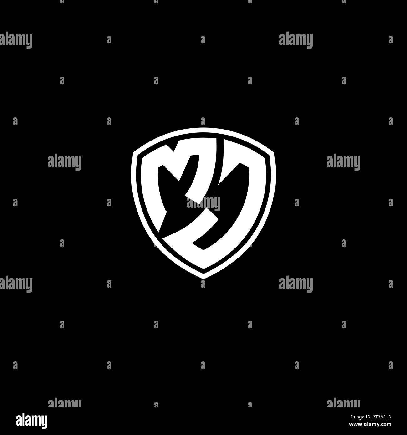 MJ logo monogram emblem style with shield shape design template ideas ...