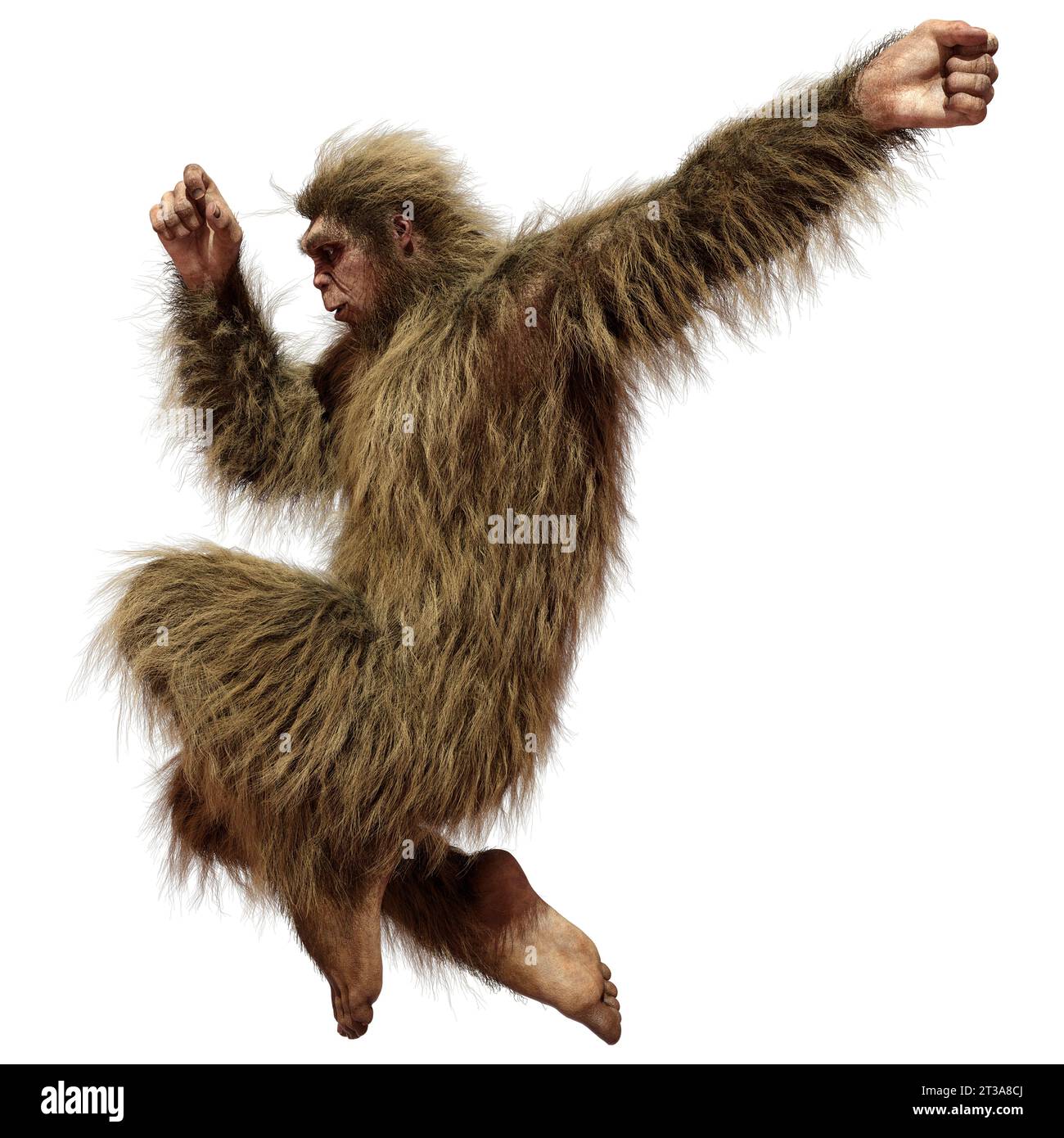 3D rendering of a Sasquatch or Bigfoot isolated on white background ...