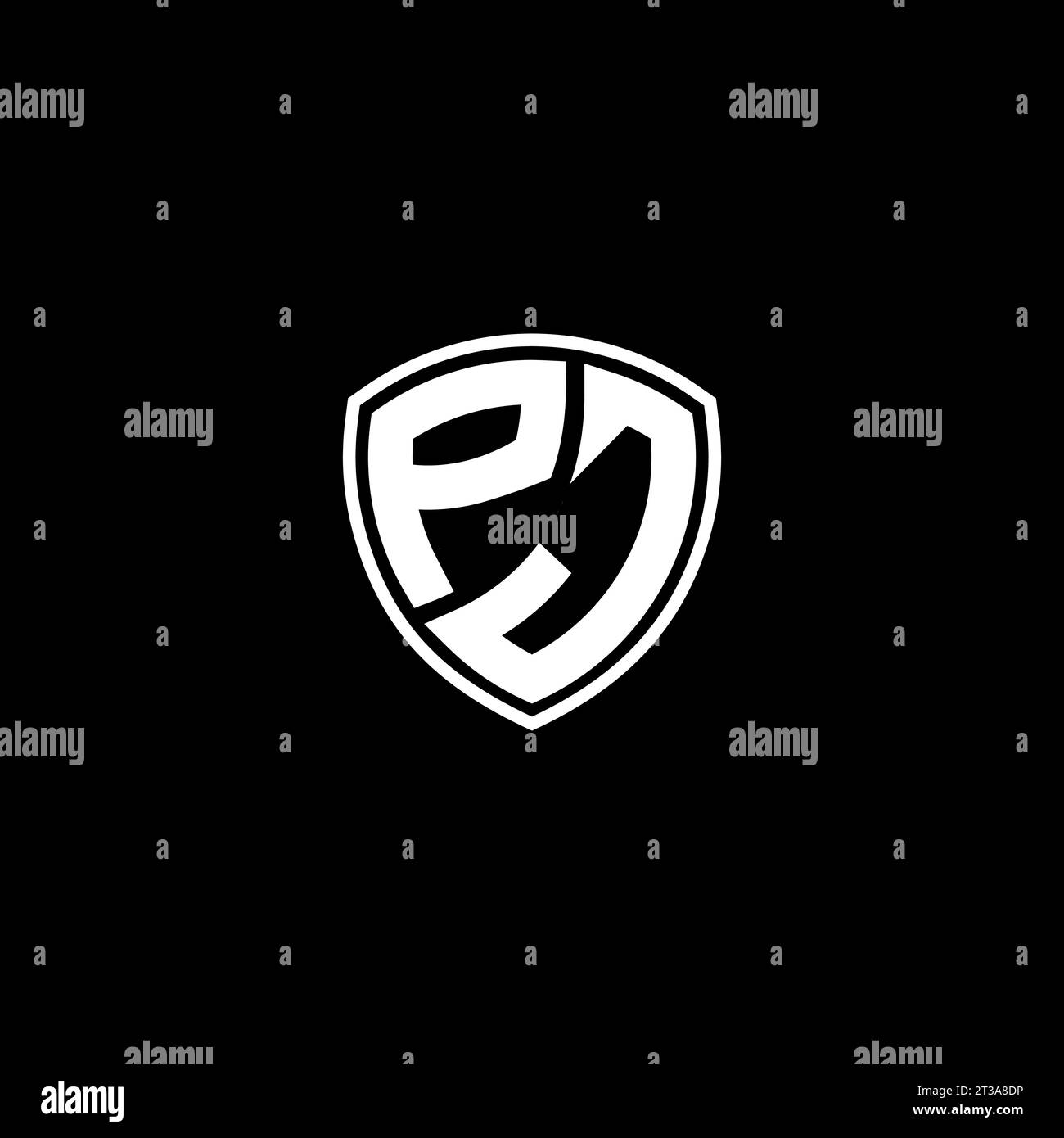 PJ logo monogram emblem style with shield shape design template ideas ...