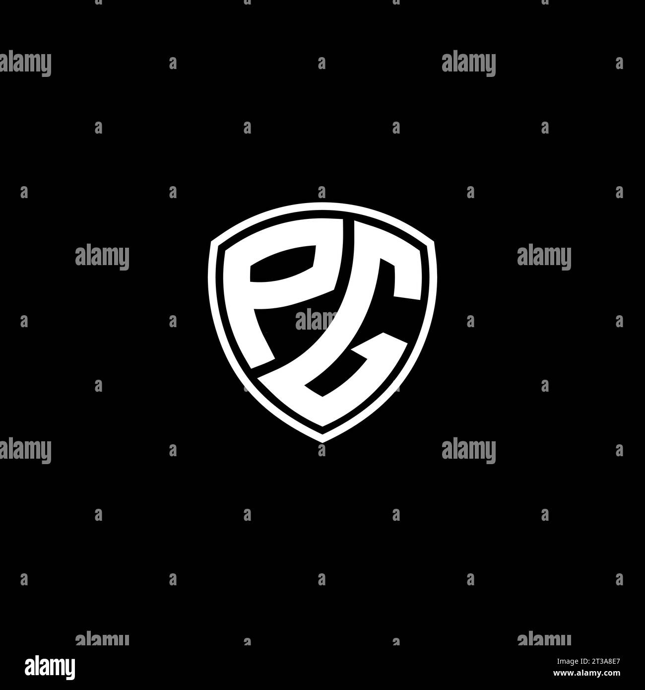 PG logo monogram emblem style with shield shape design template ideas ...