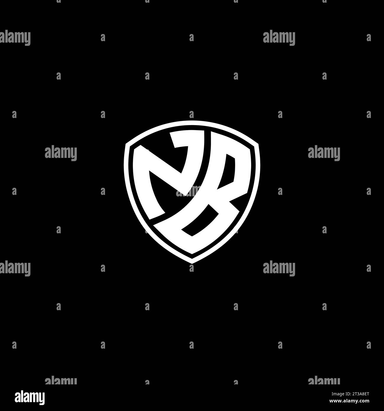 NB logo monogram emblem style with shield shape design template ideas ...