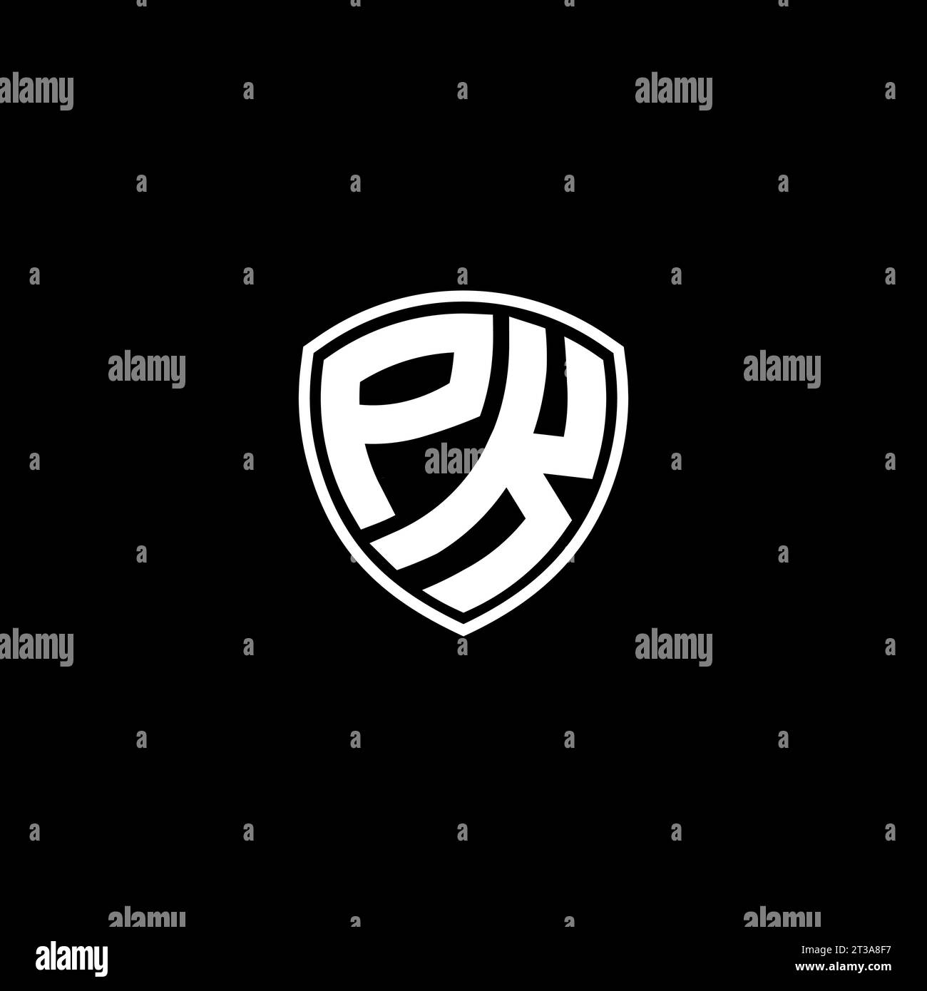 PK logo monogram emblem style with shield shape design template ideas ...