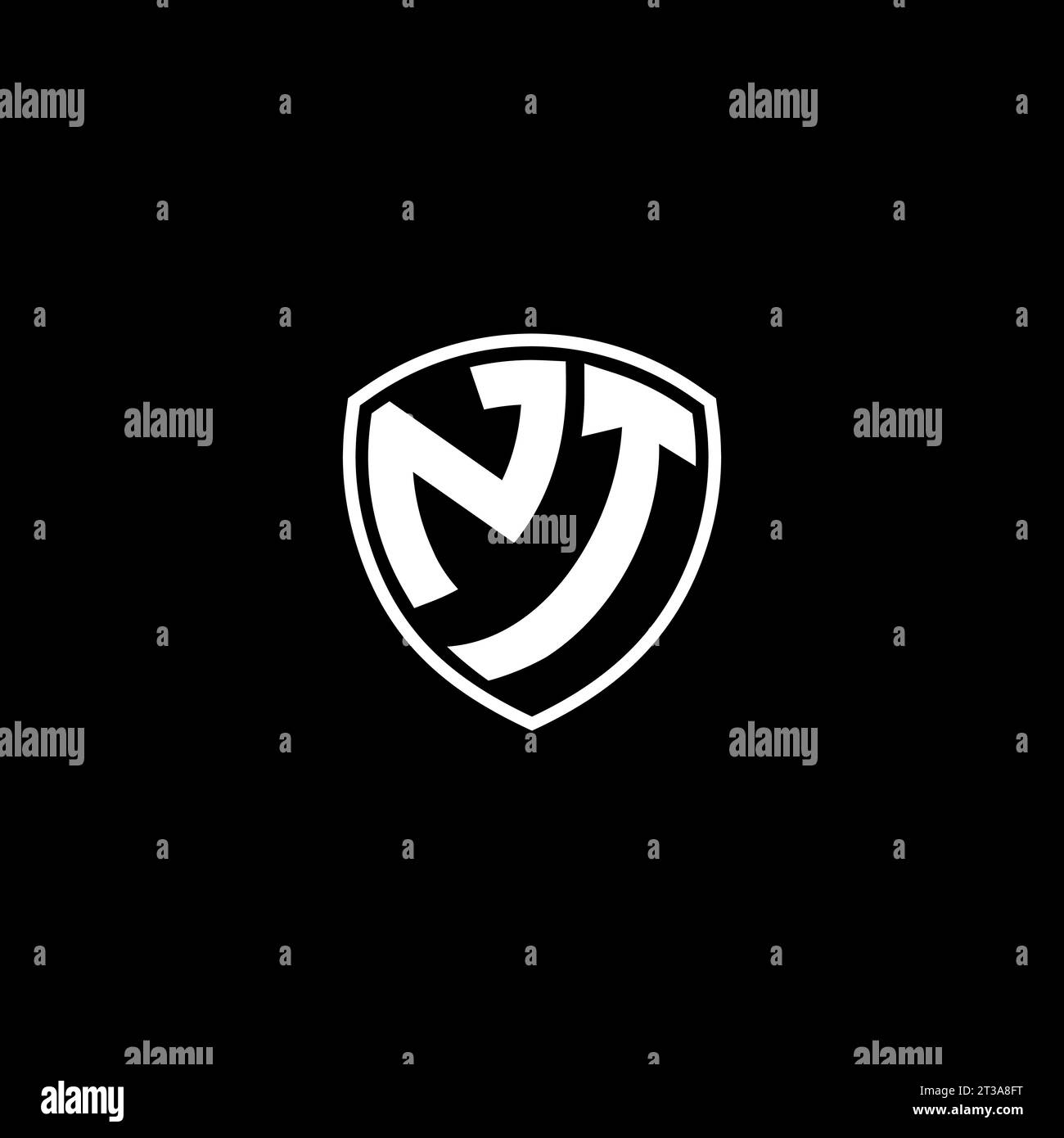 NT logo monogram emblem style with shield shape design template ideas ...