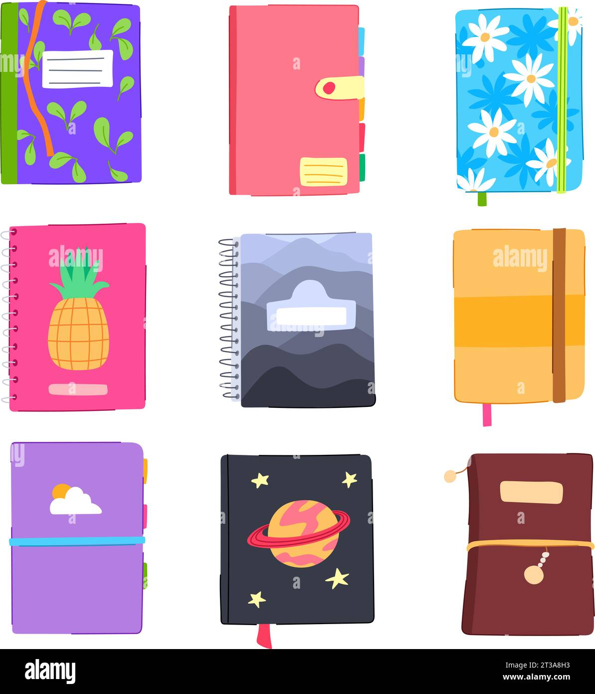 notebook set cartoon vector illustration Stock Vector Image & Art - Alamy
