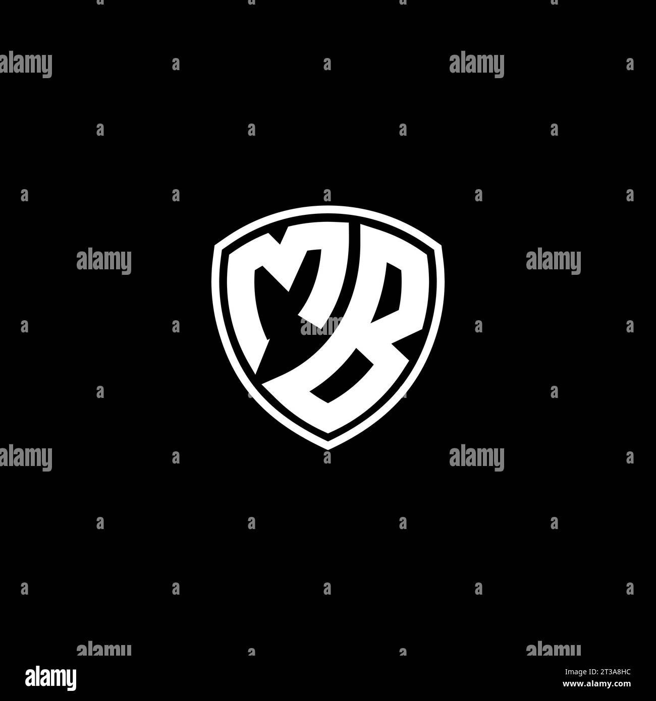 MB logo monogram emblem style with shield shape design template ideas ...