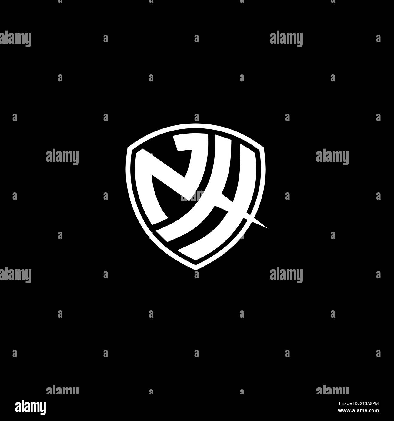 NH logo monogram emblem style with shield shape design template ideas ...