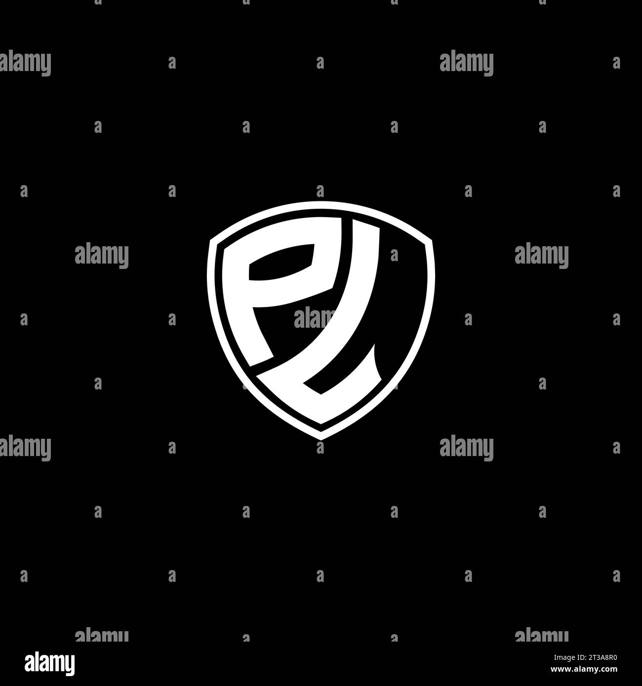 PL logo monogram emblem style with shield shape design template ideas ...