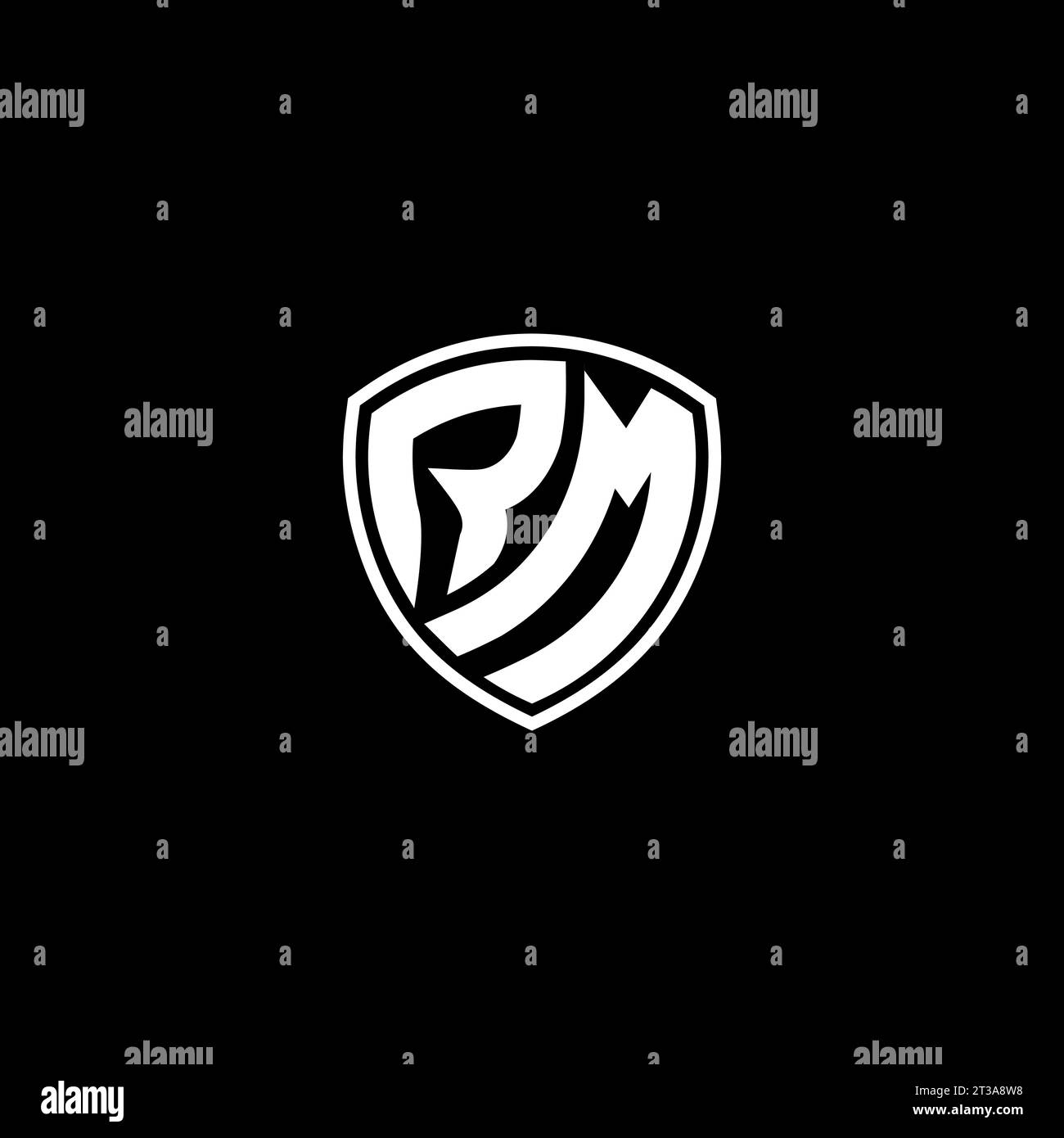 RM logo monogram emblem style with shield shape design template ideas ...