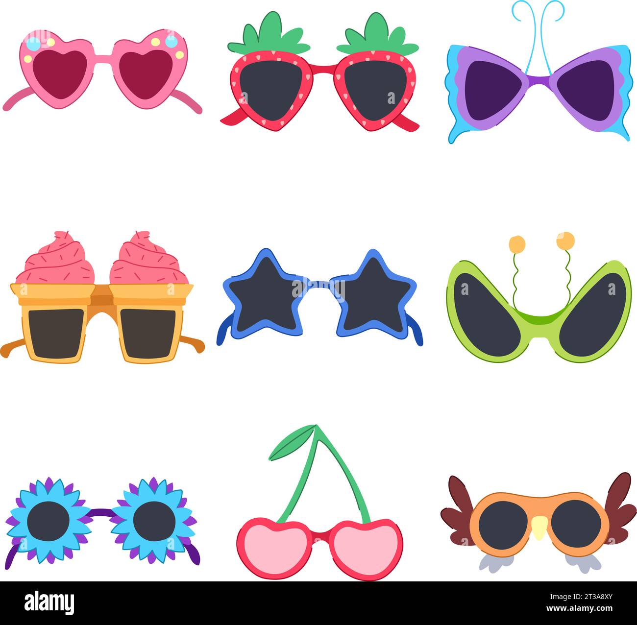 party glasses set cartoon vector illustration Stock Vector Image & Art ...
