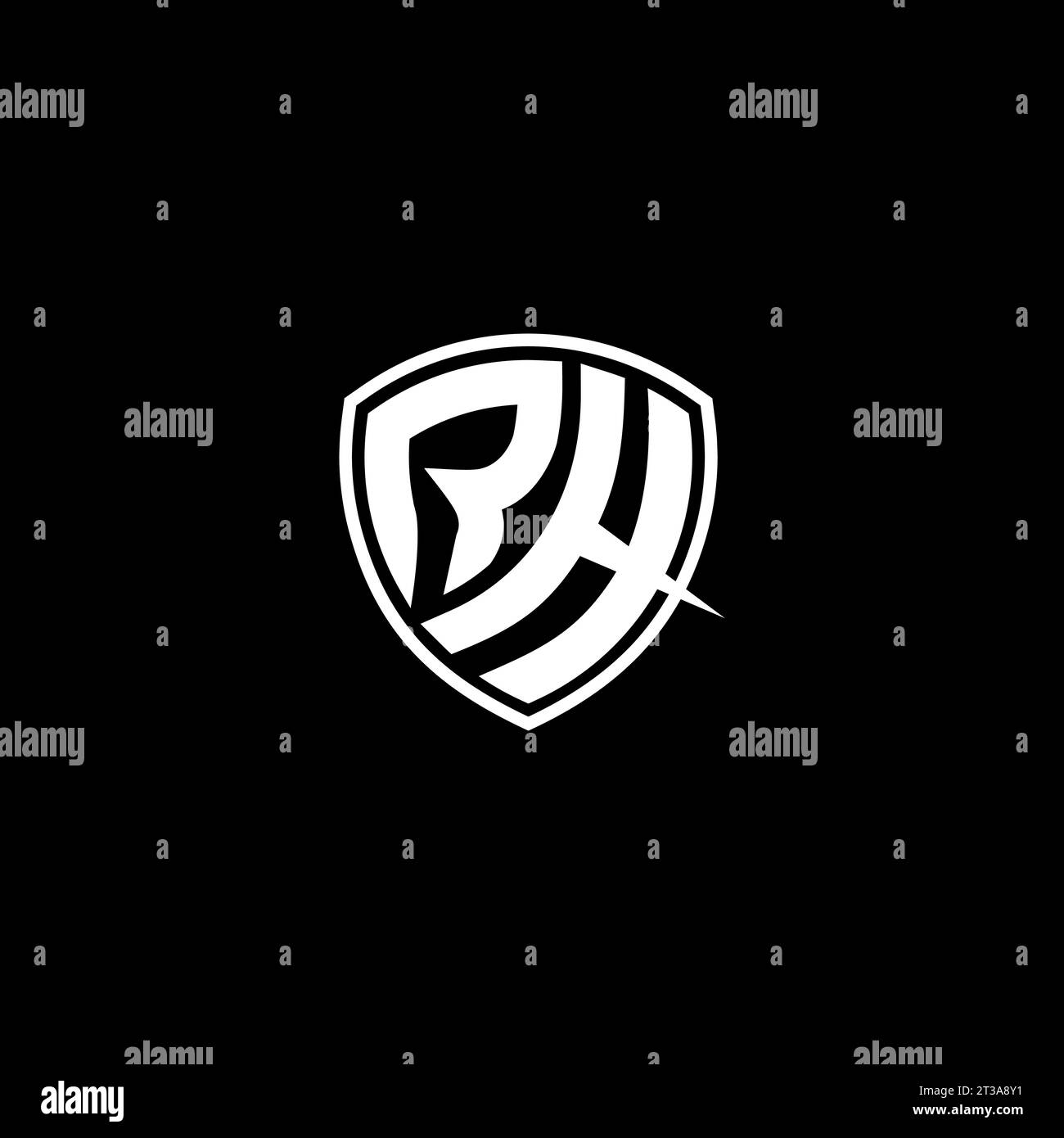 RH logo monogram emblem style with shield shape design template ideas ...